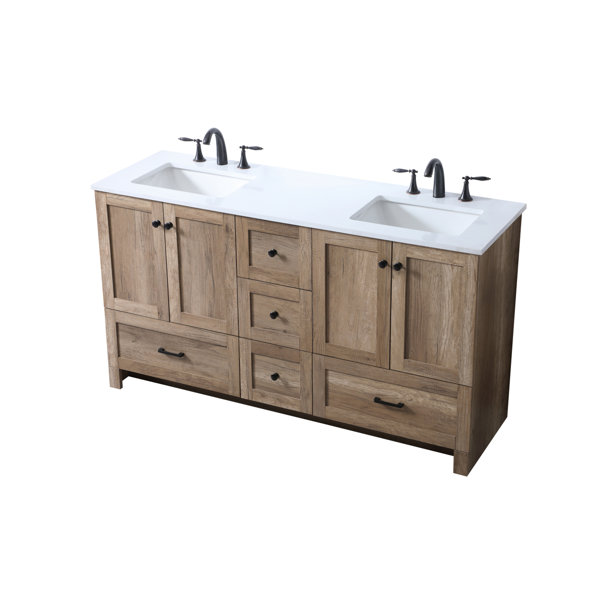 Lark Manor Amely 60'' Double Bathroom Vanity with Engineered Marble Top - Wayfair Canada